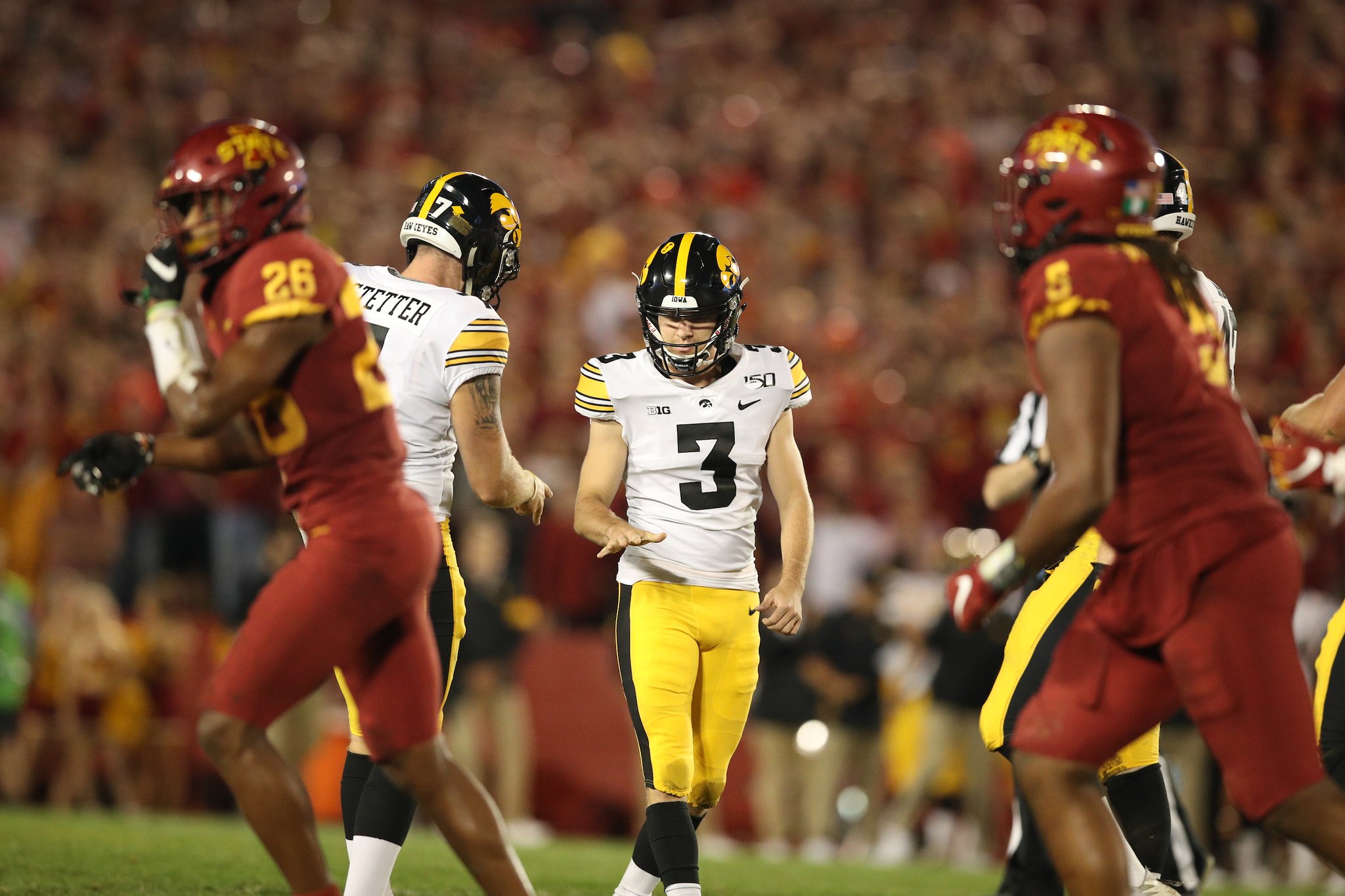 The Iowa Hawkeyes Edge the Iowa State Cyclones 18-17 in Ames